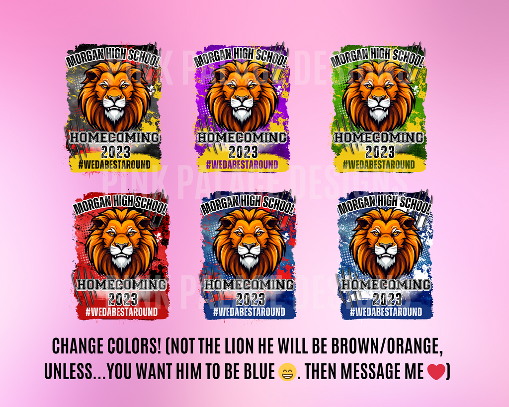 Lion Team Spirit Design Template – Pink Palace Designs