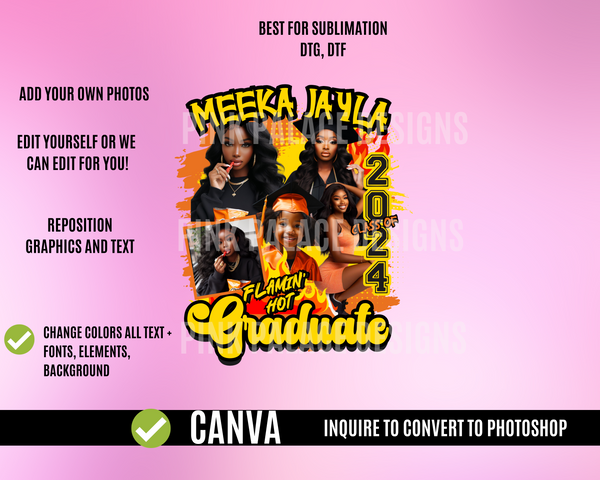 Graduation TShirt Template - Flamin Hot – Pink Palace Designs