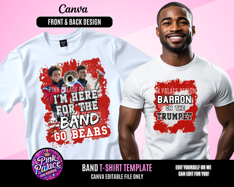 Band T-Shirt Template Red – Pink Palace Designs