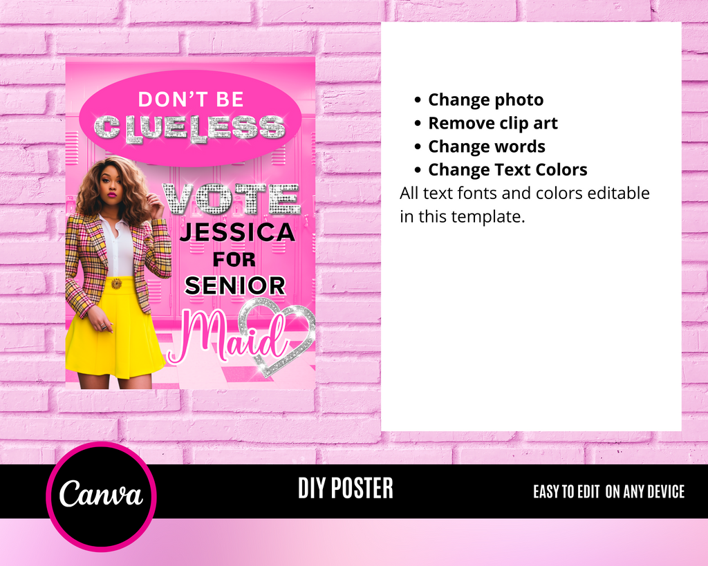 Clueless HOCO Campaign Poster - School – Pink Palace Designs