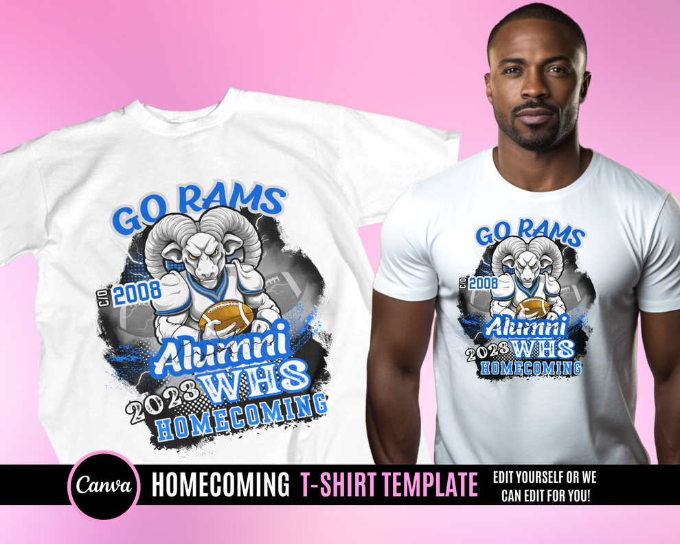 Rams Team Spirit Design Template – Pink Palace Designs