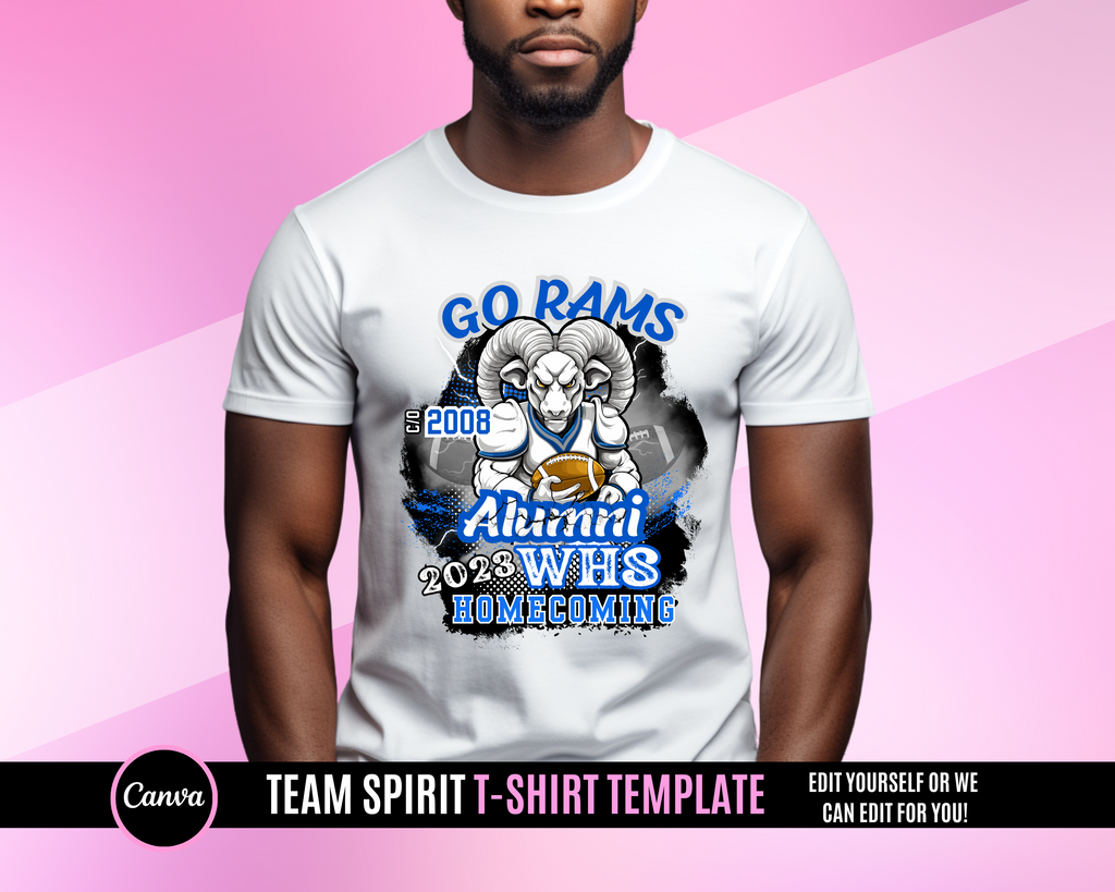 Rams Team Spirit Design Template – Pink Palace Designs
