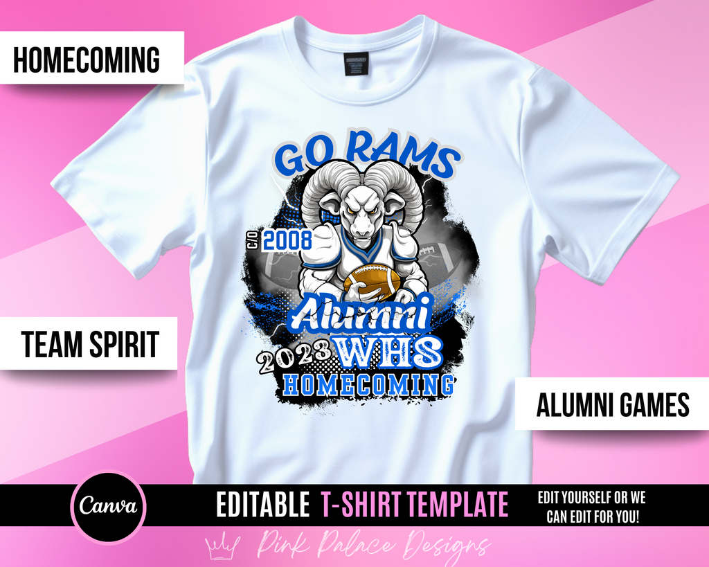 Rams Team Spirit Design Template – Pink Palace Designs