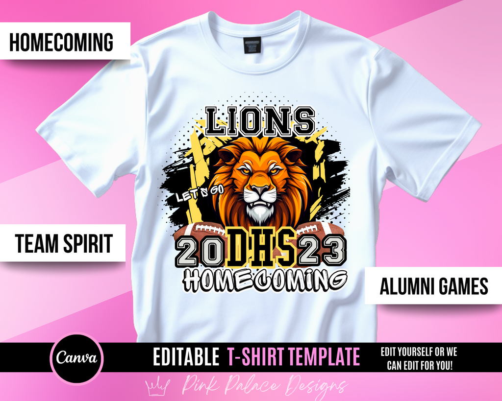Lion Team Spirit Design Template – Pink Palace Designs