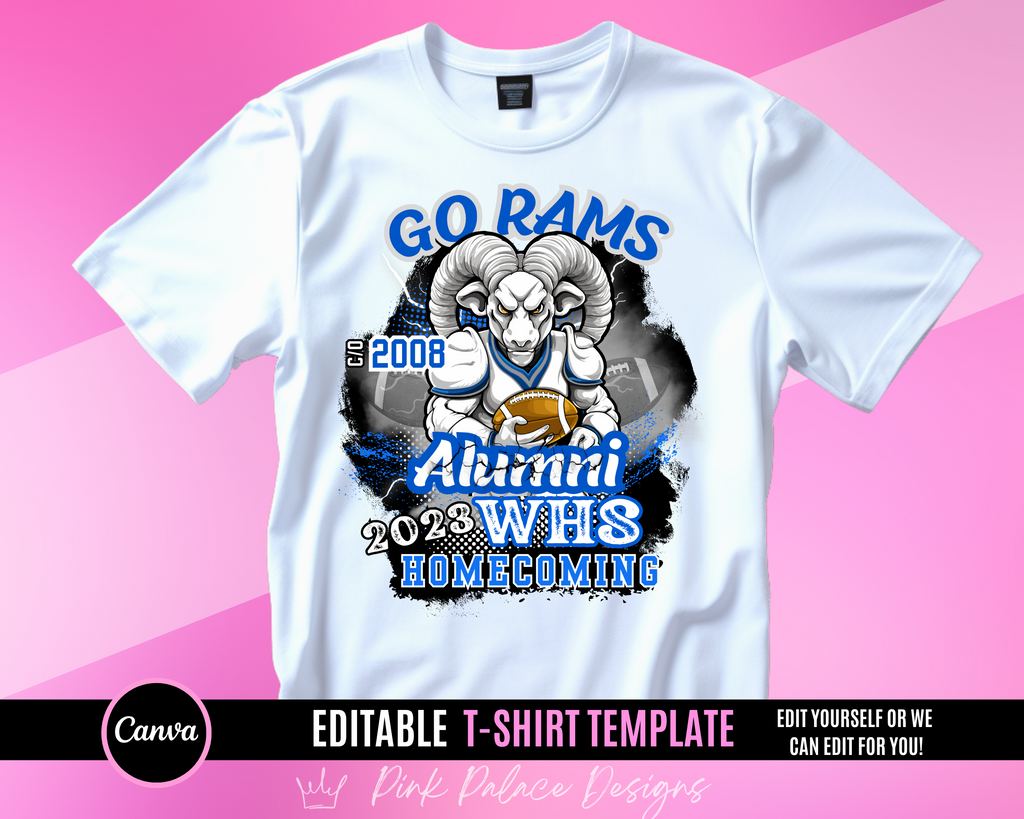 Rams Team Spirit Design Template – Pink Palace Designs