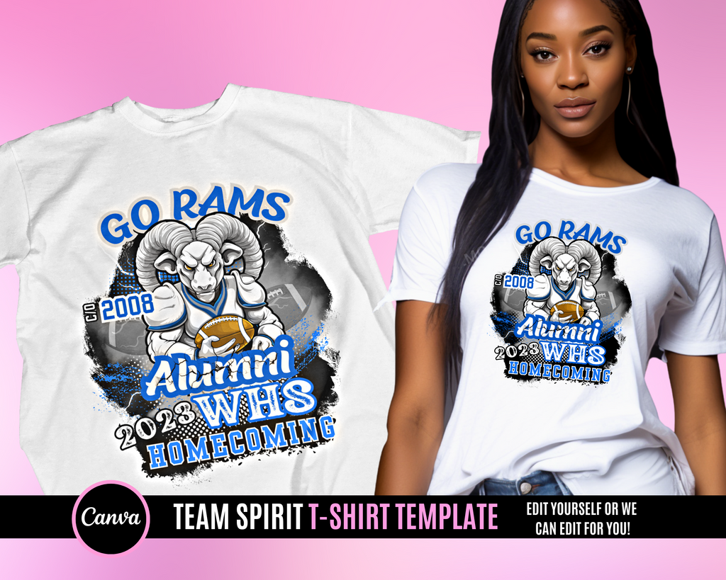 Rams Team Spirit Design Template – Pink Palace Designs