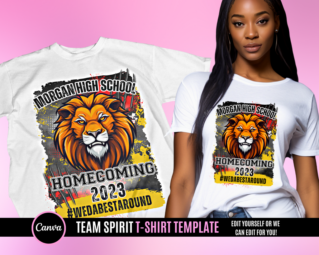 Lion Team Spirit Design Template – Pink Palace Designs