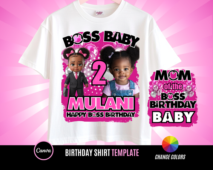 Birthday Shirt Baby Boss pink – Pink Palace Designs
