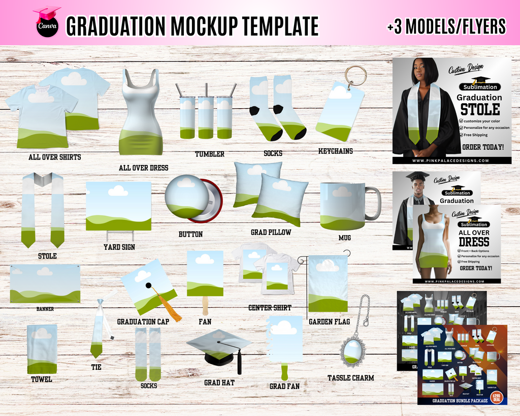 Graduation Mockup Scene Bundle – Pink Palace Designs