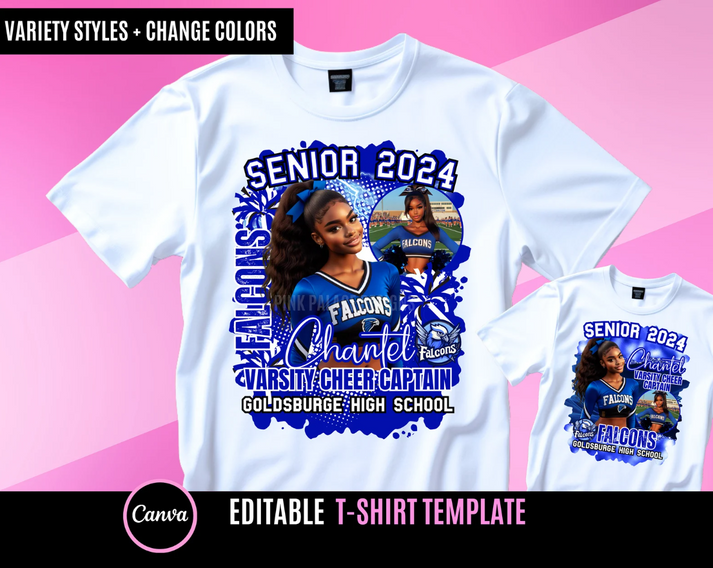 Senior Cheer Shirt Template – Pink Palace Designs