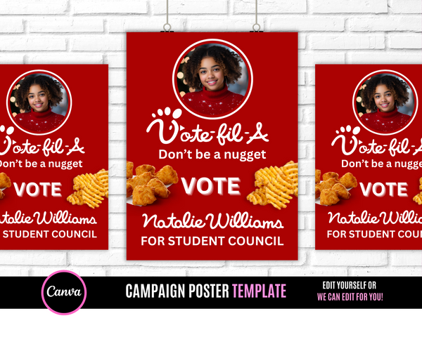 Vote Fil A Chicken Nugget Vote Campaign Poster – Pink Palace Designs