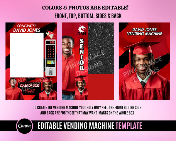 Graduation Vending Machine Template - Red – Pink Palace Designs